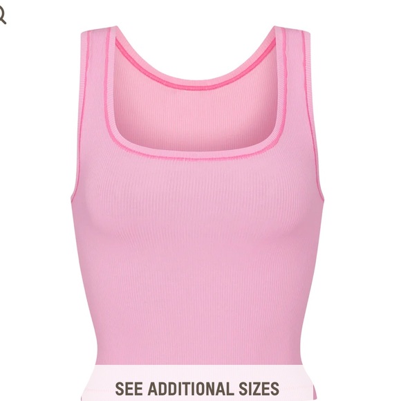SKIMS | Tops | Nwt Skims Limited Edition Bubblegum Pink Cotton Rib Tank ...